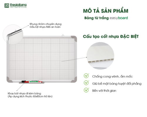 Bảng Viết Bút Lông Mini Cỡ 40 X 60 (cm) - Bảng Trắng Nhỏ Viết Bút Lông